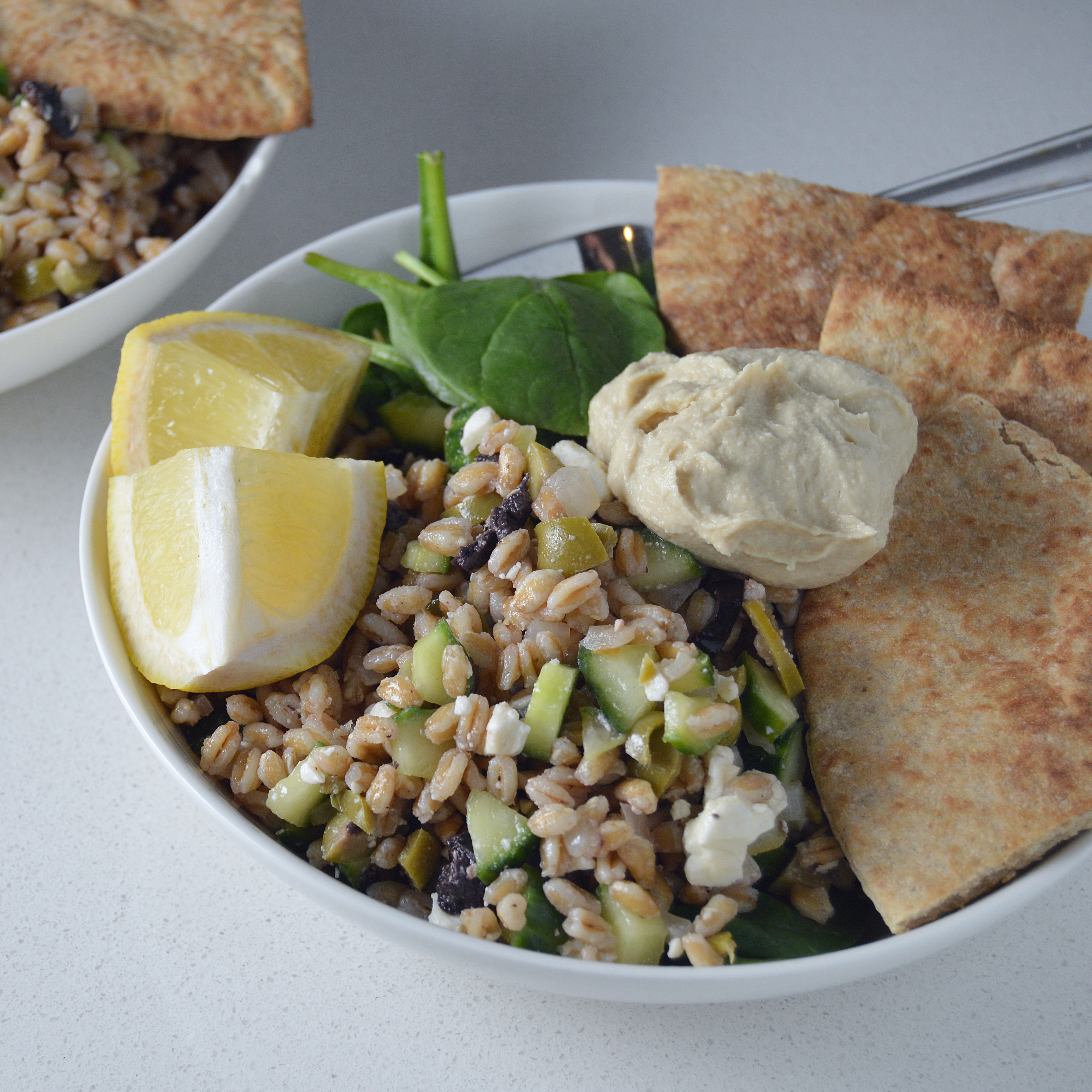 Mediterranean Farro & Hummus Bowls – Radiate Food Vibes